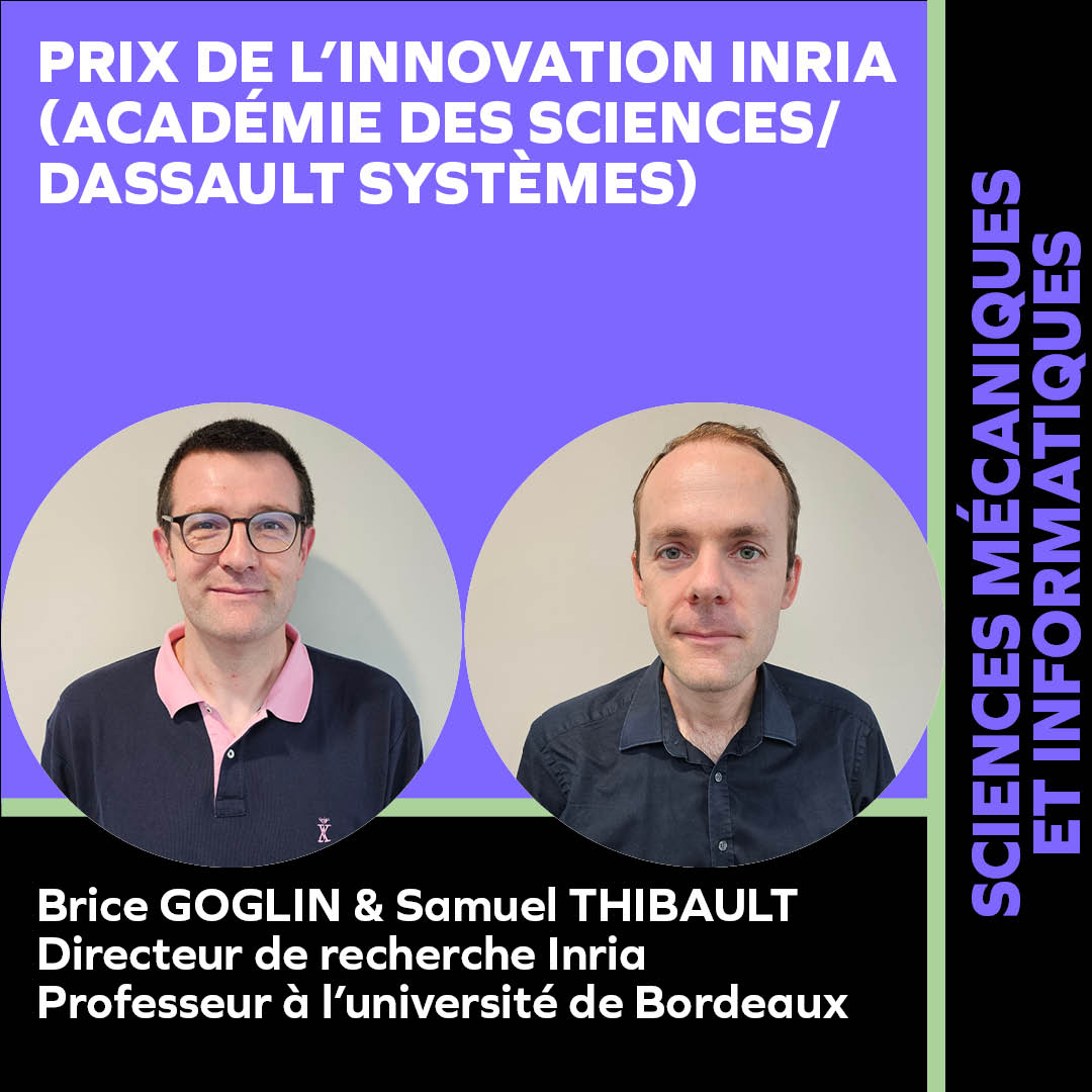 Lauréats 2024 du Prix de l'Innovation Inria (Académie des sciences / Dassault Systèmes) - Brice ...